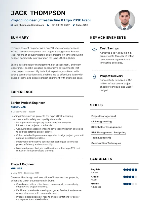Project Engineer Role in UAE for Expo 2030 Preparation - 2026